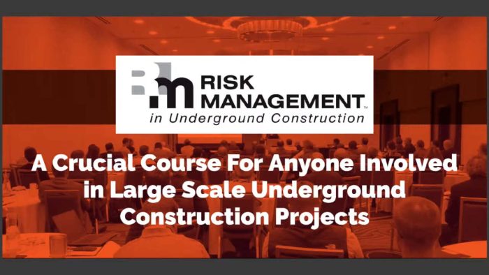 Risk Management in Underground Construction Course Agenda Set