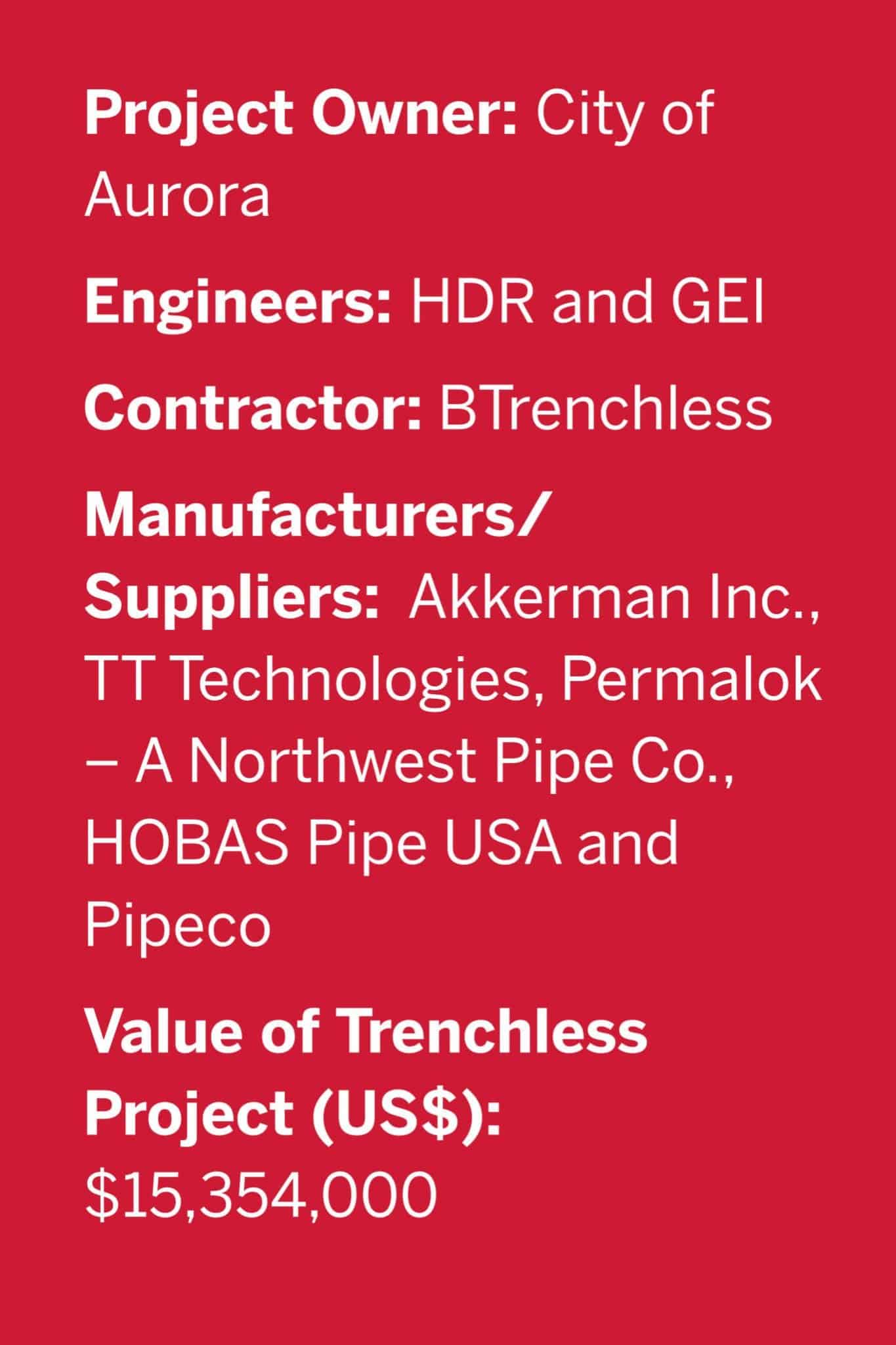 2024 Trenchless Technology Project of the Year New Installation Runner Up